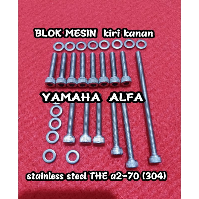 Jual Baut Blok Bak Mesin Set YAMAHA Alfa Stainless L | Shopee Indonesia