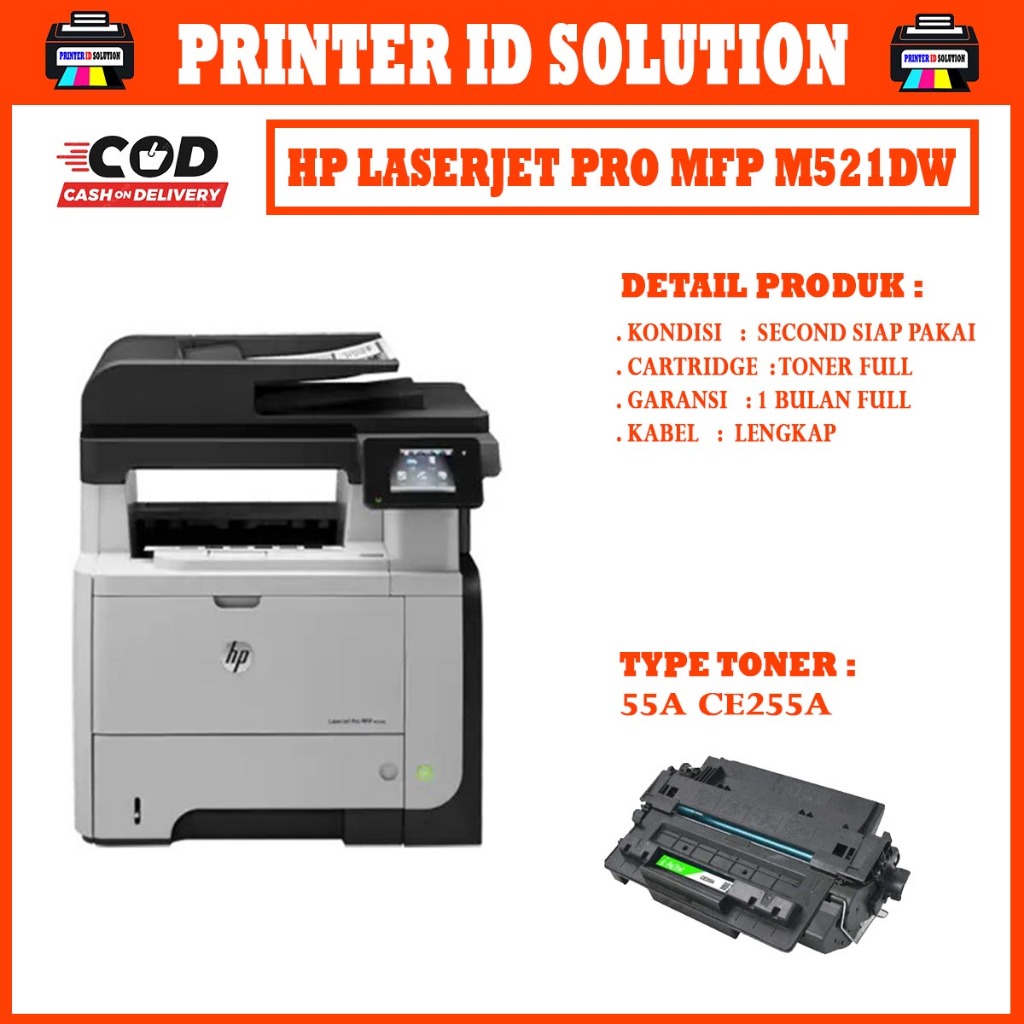 Jual PRINTER HP LASERJET PRO MFP M521 M521DW WIRELLESS | Shopee Indonesia