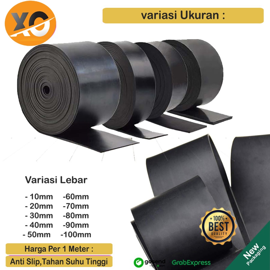 Jual Karet List Silikon Rubber Strip Hitam Anti Slip Tebal 1mm - 6mm ...
