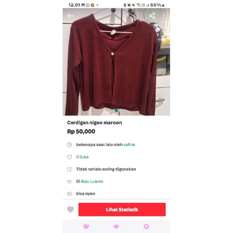 Jual cardigan nigoo maroon | Shopee Indonesia