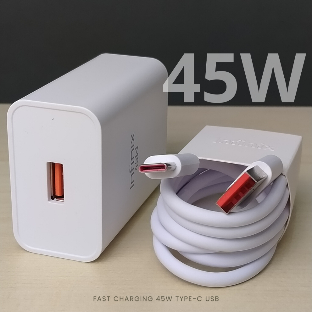 Jual Charger Infinix 45 Watt type C Original Support Fast Charger ...