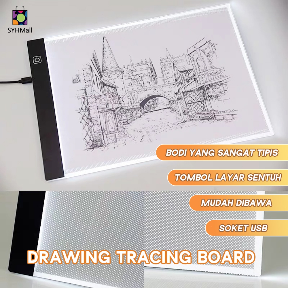 Jual SYH Mall A4/A5 LED Drawing Tracing Board Stensil Board Papan ...
