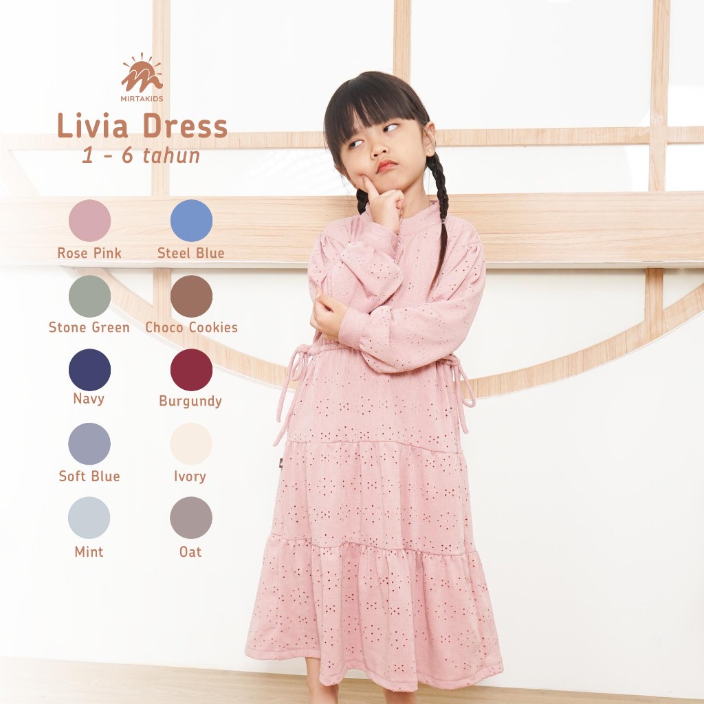 Jual Mirtakids Livia Long Dress Anak Bordir Motif (1-6Tahun) | Knit ...
