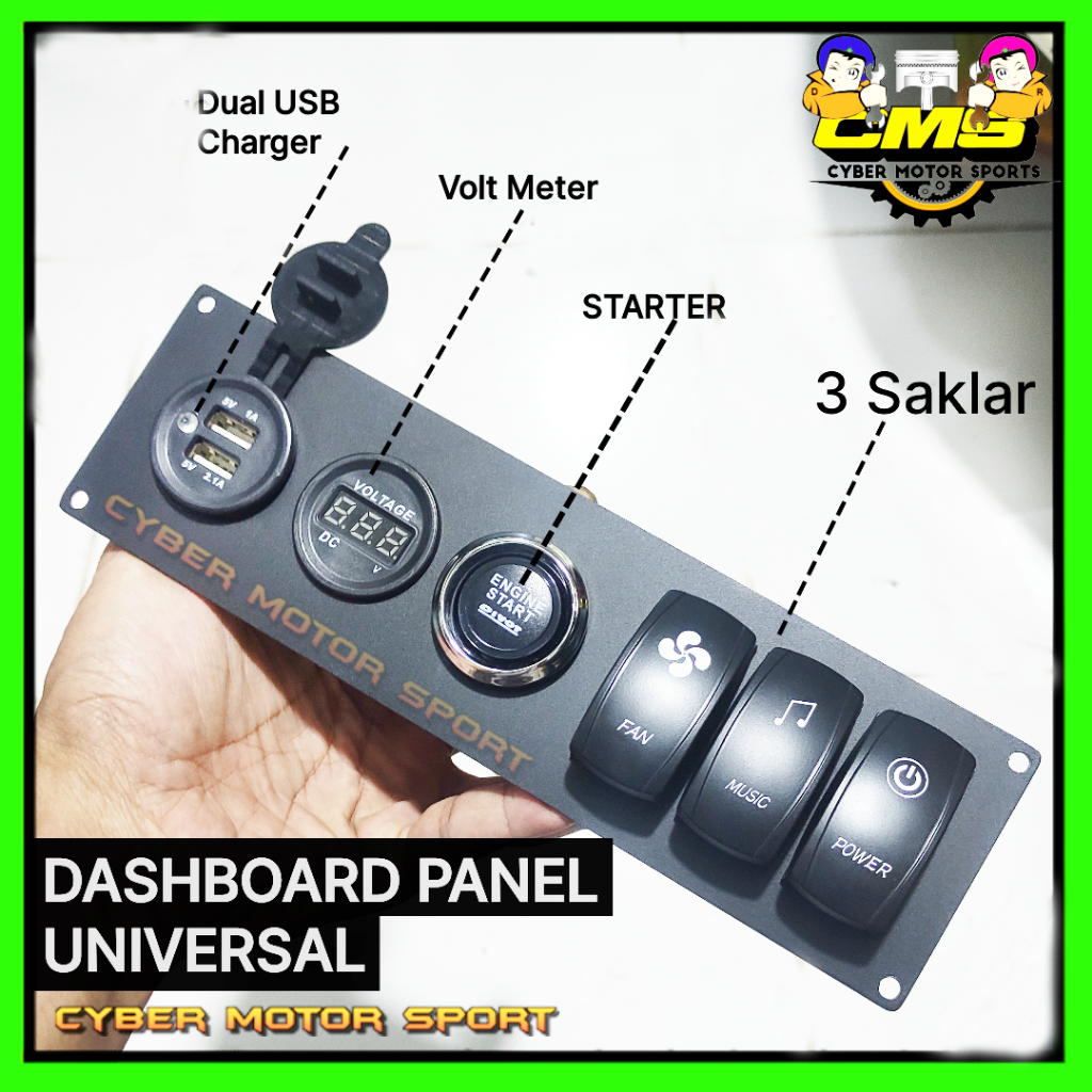 Jual Dashboard mobil engine start button panel add on . saklar panel ...