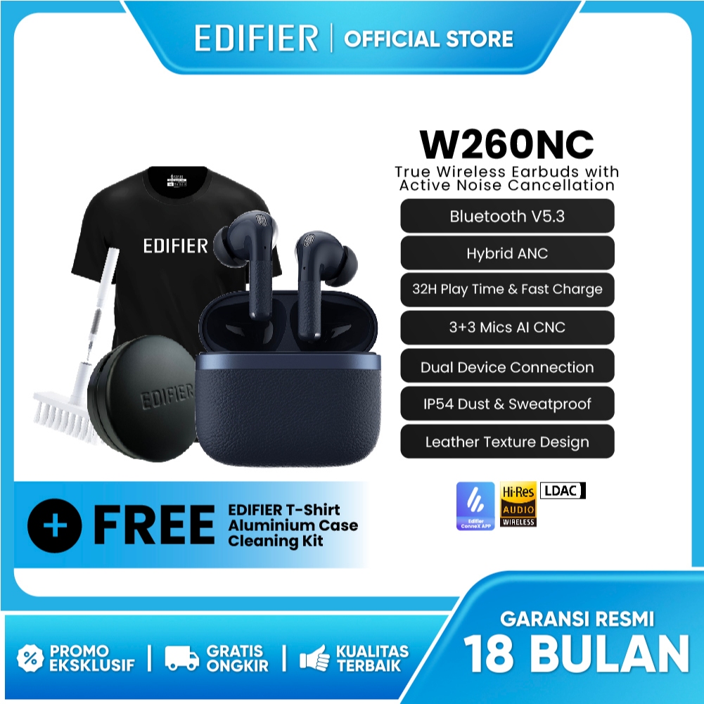 Jual EDIFIER W260NC True Wireless Earbuds with Active Noise ...