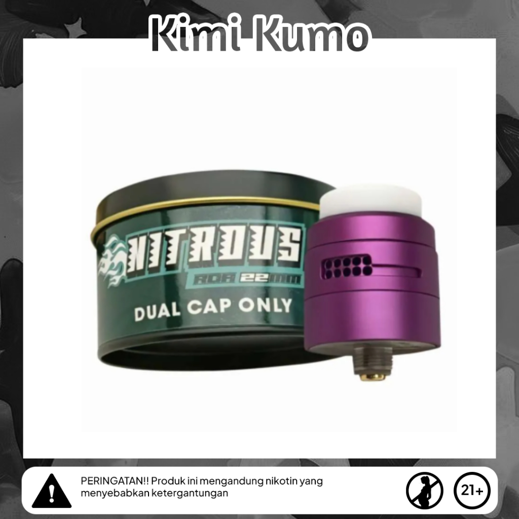 Jual RDA NITROUS 22MM DUAL CAP PURPLE ORIGINAL RDA | Shopee Indonesia