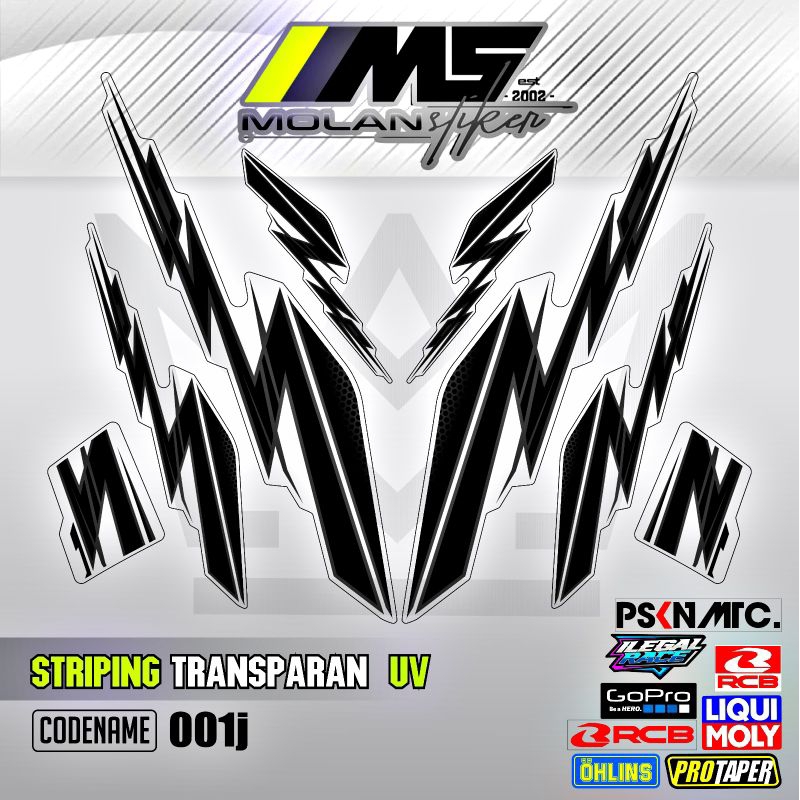 Jual Decal Sticker Striping Variasi Transparan Uv F1ZR 110 2 Tak Y 110 ...