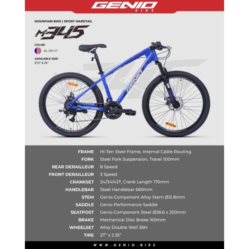 Jual Sepeda gunung MTB Genio M345 by United M542 | Shopee Indonesia