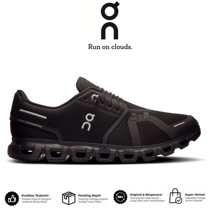 Jual Sepatu OnCloud 5 Coast All Black | Shopee Indonesia
