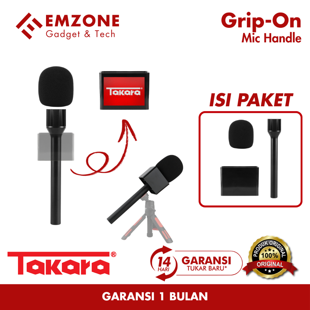 Jual Takara Grip-On Universal Interview Mic Handheld Handle Microphone ...
