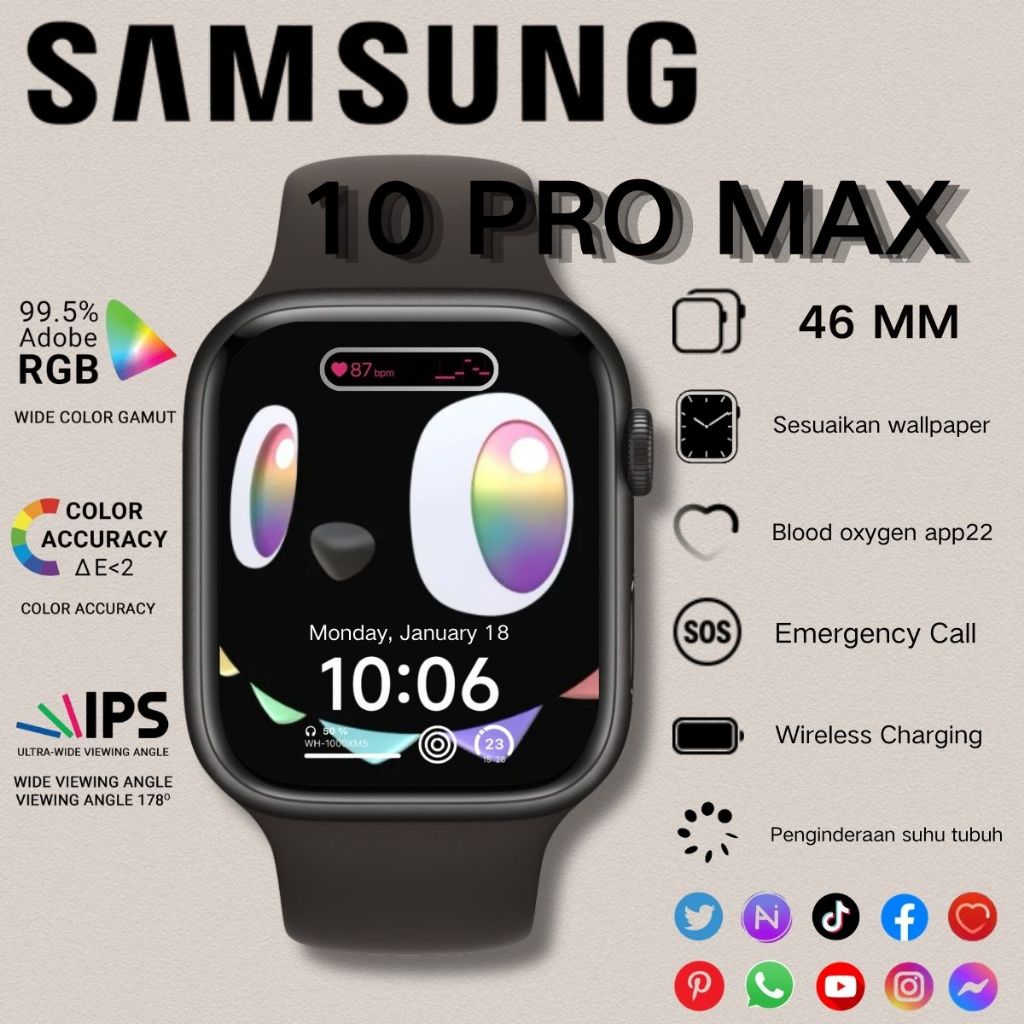 Jual 【100% asli-COD】jam samsung jam tangan smartwatch AMOLED 2.3" - GPS ...