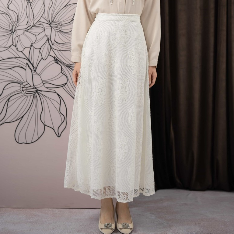 Jual Mayoutfit Ascella Skirt | Baju Lebaran Rok Kondangan Putih Brukat ...