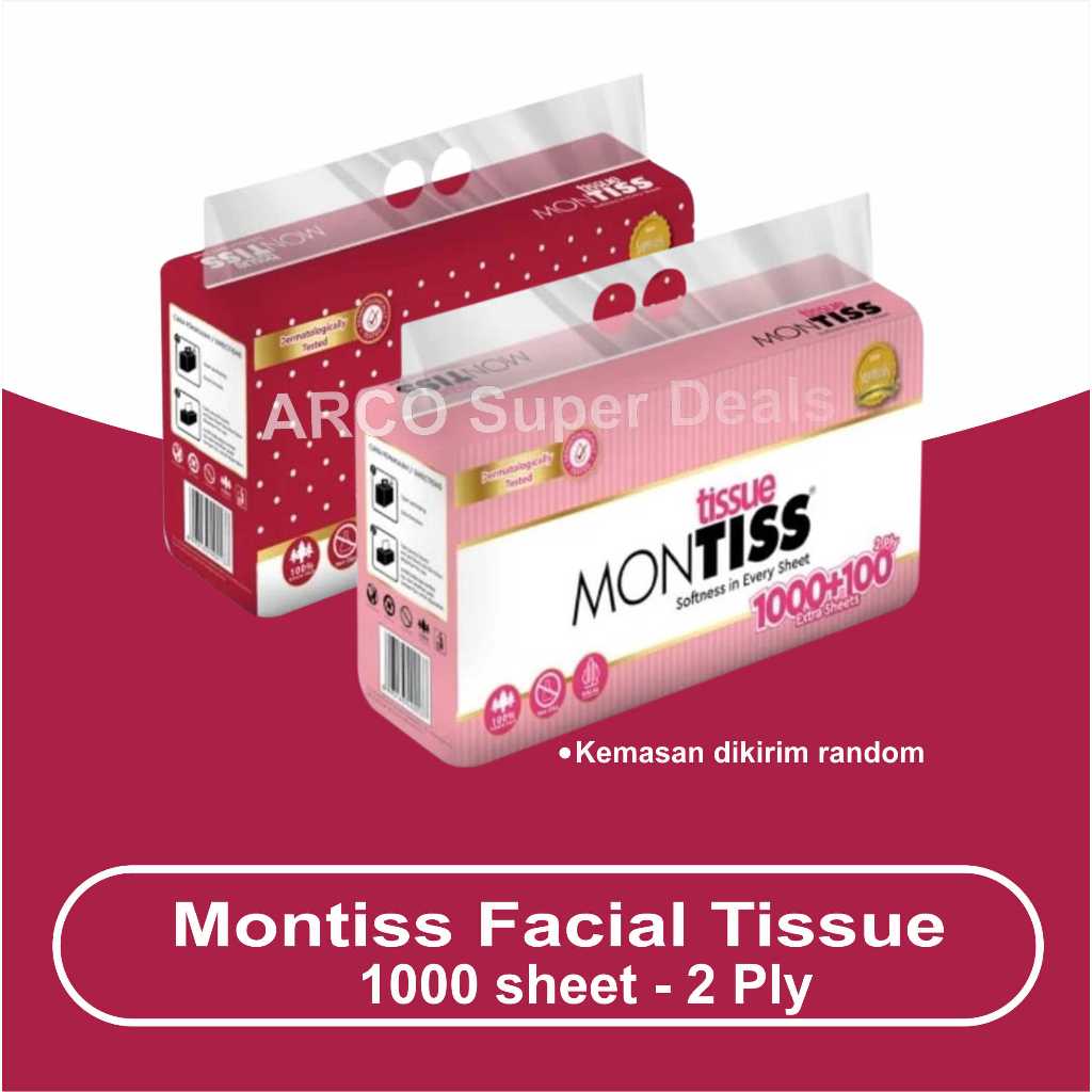 Jual Montiss Facial Tissue 1000 Sheets 2 Ply | Shopee Indonesia