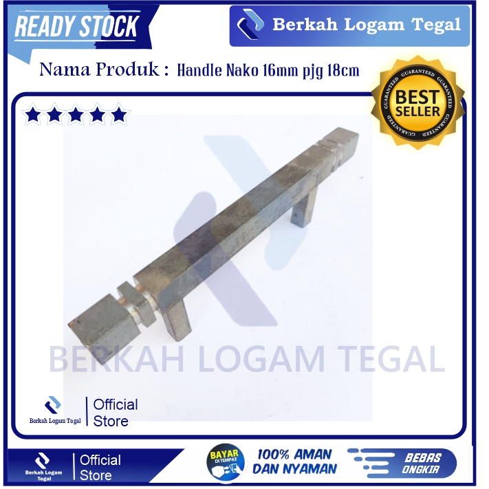 Jual Handle Pintu Besi Nako 16mm Panjang 18cm atau pegangan pintu besi ...