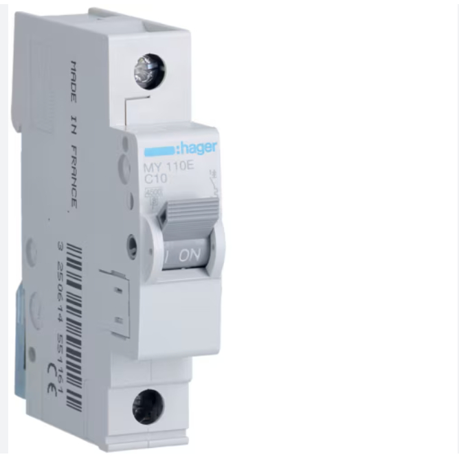 Jual MCB Hager Single Pole / MCB 1P 10A 4.5kA type C - MY110E | Shopee Indonesia