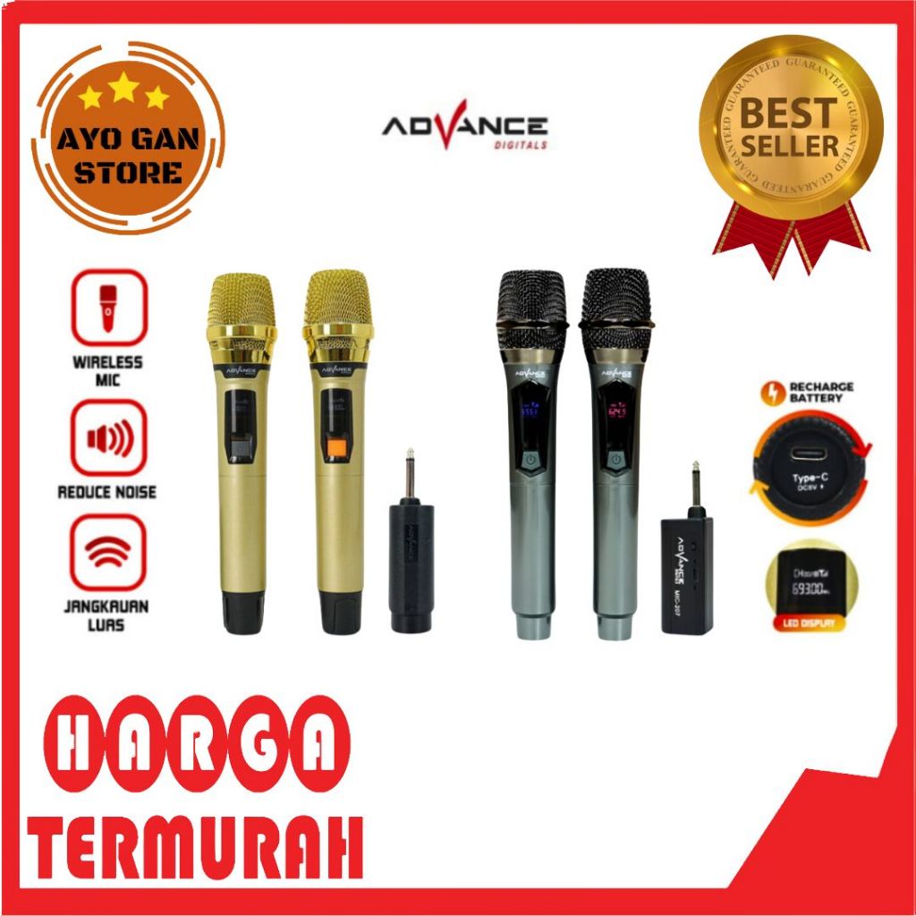 Jual ADVANCE Microphone Wireless MIC-207 / Advance MIC-206 | Shopee ...