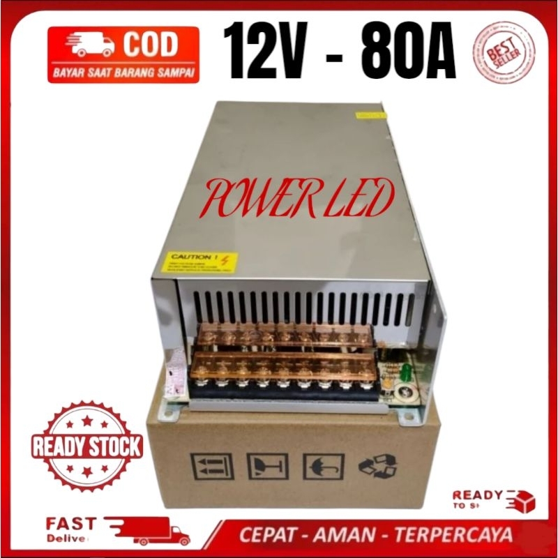 Jual Adaptor 12V 80A Power Supply Switching LED Jaring 80 Ampere 12 Volt DC | Shopee Indonesia