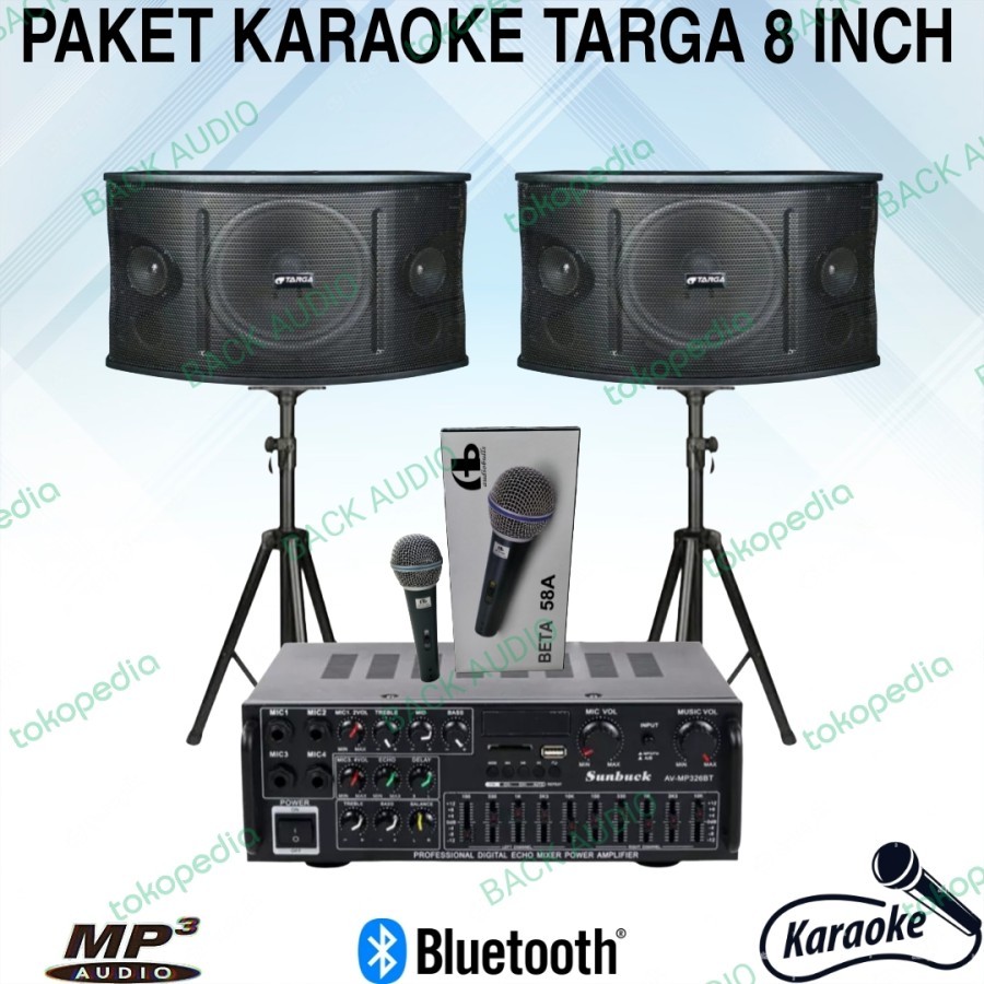 Jual paket sound system karaoke 8 inch targa paket komplit karaoke full ...