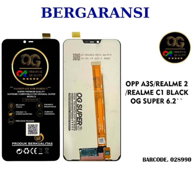 Jual LCD OPPO A3S/A5/AX5/REALME 2/REALME C1 FULLSET TOUCHSCREEN BLACK OG SUPER 6.2`` ORIGINAL ...