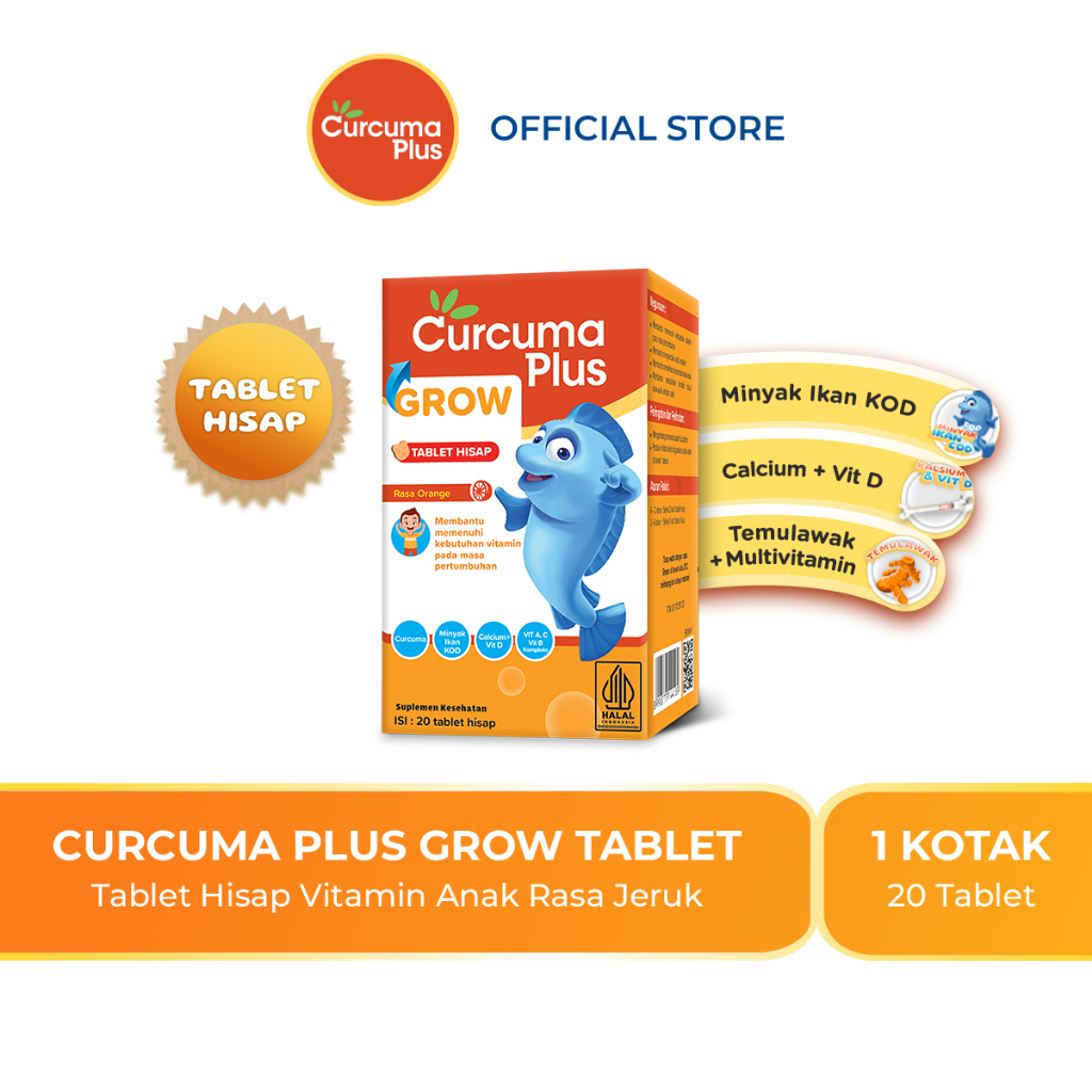 Jual Curcuma Plus Grow Vitamin Tablet Hisap Membantu Pada Masa ...