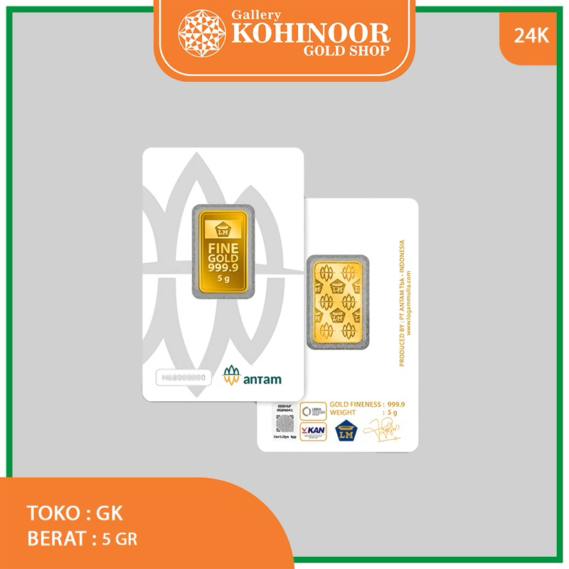 Jual Antam Gold 5 gr Logam mulia certicard/antam pres 8/5/25 | Shopee ...