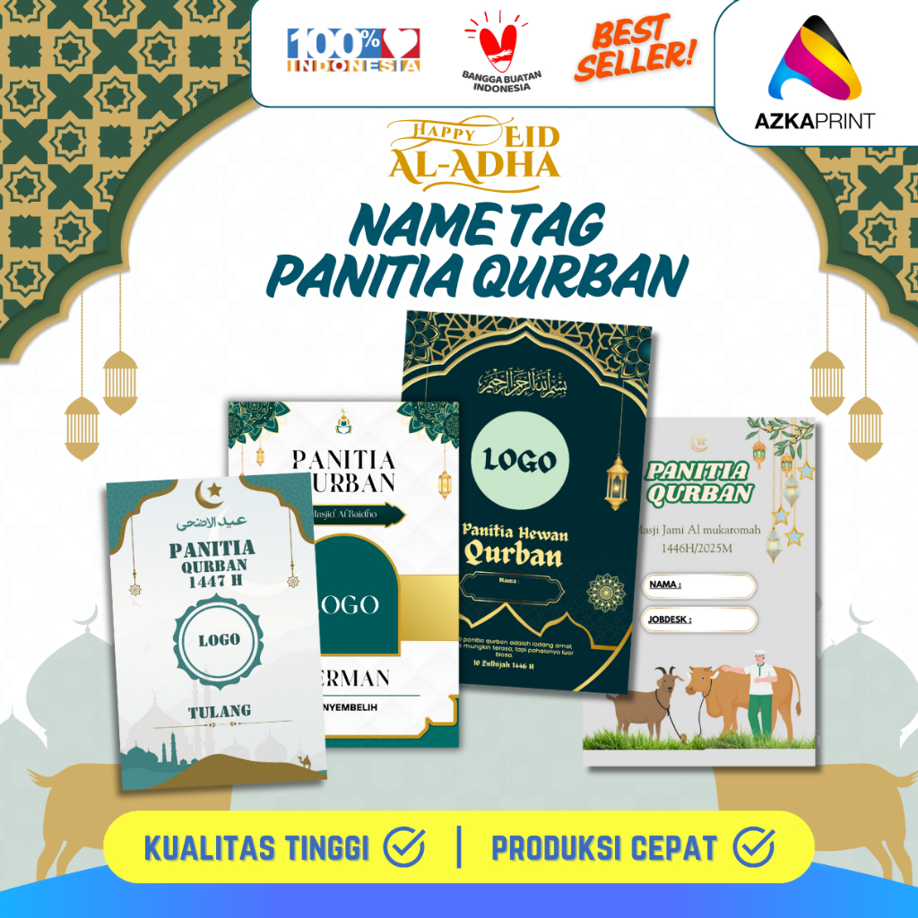 Jual kartu Name tag / ID Card panitia Qurban - Acara Lembaga ...