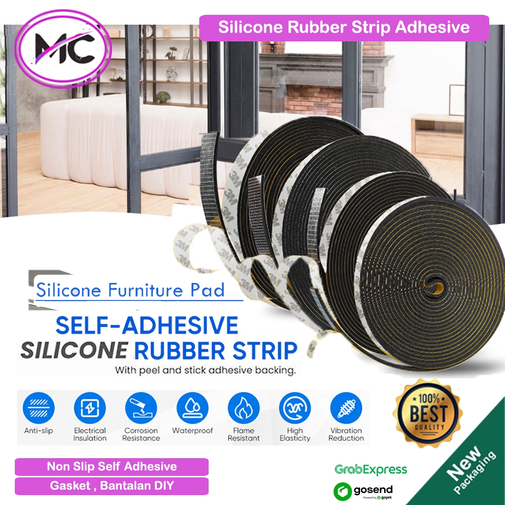 Jual Karet Rubber Strip Silikon Tape 3m Hitam Fleksibel 1mm - 6mm ...