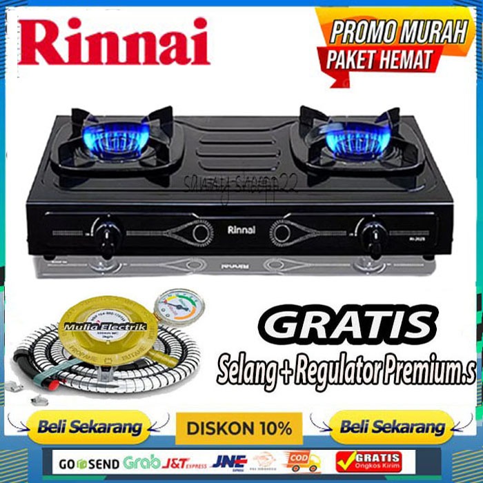 Jual Rinnai RI-202S Kompor Gas 2 Tungku Rinnai RI 202 S AWET / PRAKTIS ...