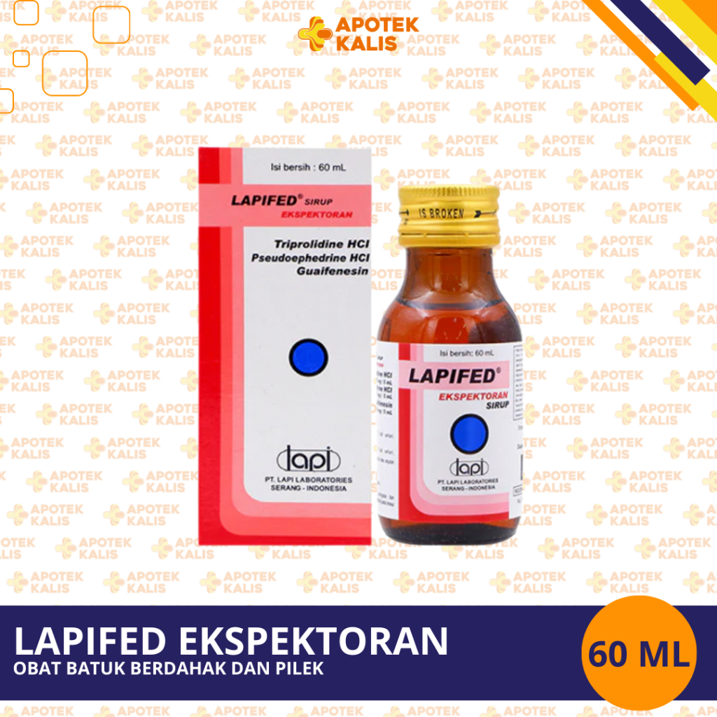 Jual LAPIFED EKSPEKTORAN SIRUP BATUK BERDAHAK DAN PILEK 60 ML | Shopee ...
