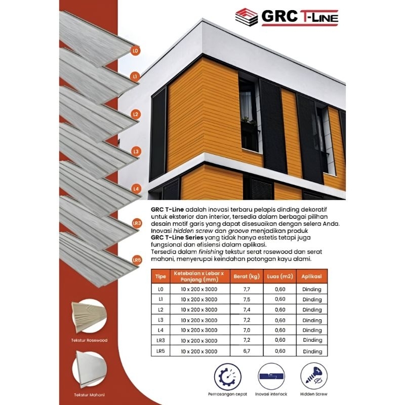 Jual GRC Mahoni T Line - LR5 | Shopee Indonesia