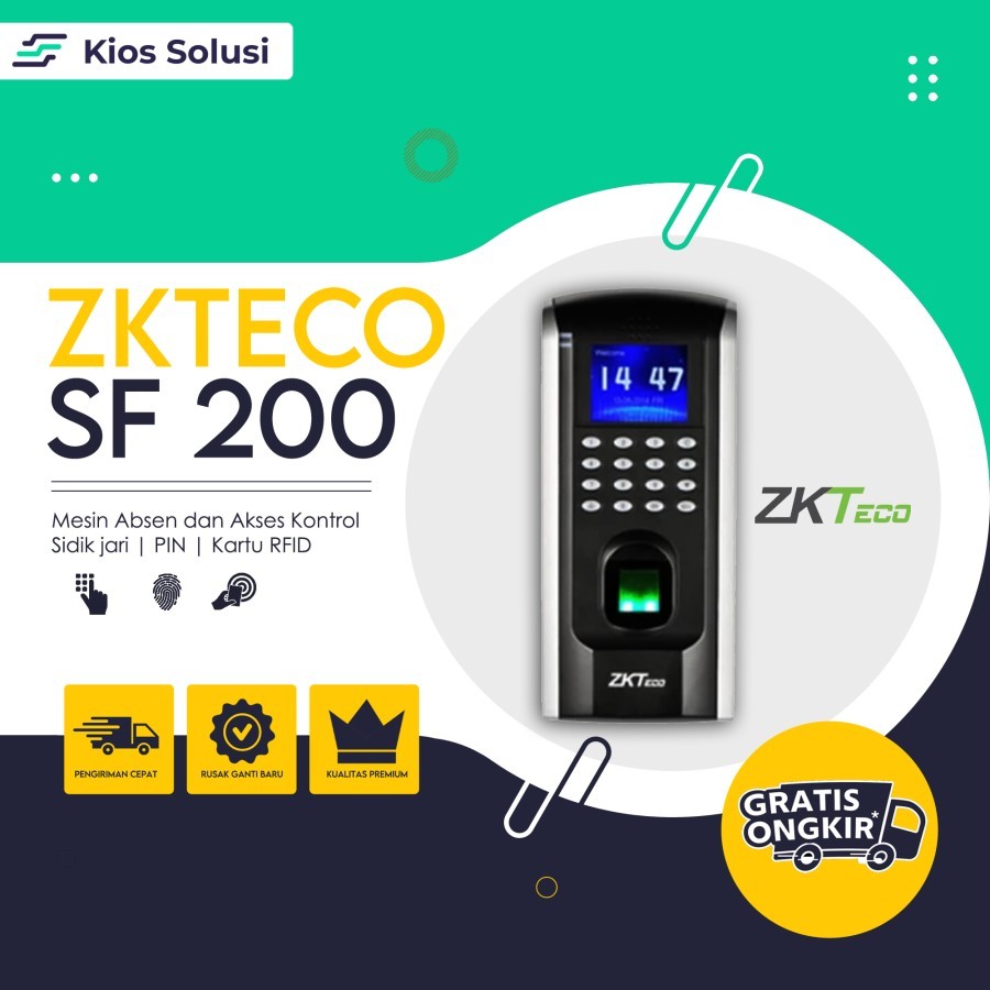 Jual Mesin Absensi dan Akses Kontrol ZKTECO SF200 | Mesin Absen Sidik Jari | Fingerprint | RFID ...