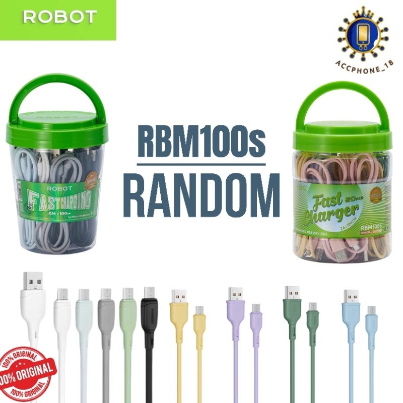 Jual ROBOT RBM100S RANDOM Usb Data Cable Micro Fast Charging 2.1A 100cm | Shopee Indonesia