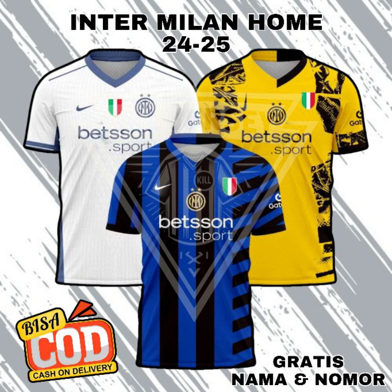 Jual Jersey INTER MILAN HOME 24-25/ Full printing premium (FREE REQUEST ...