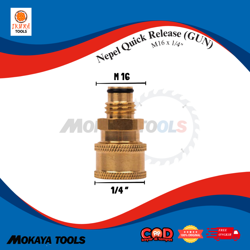 Jual nepel nepple adaptor quick release gun jet cleaner Ikura drat luar ...