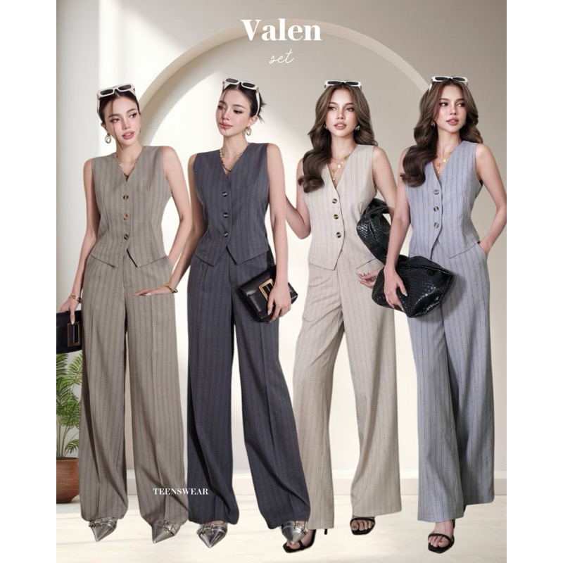 Jual Valen Set (Korean Stripe Vest Long Pants Set Cotton Candy Import Bangkok) | Shopee Indonesia