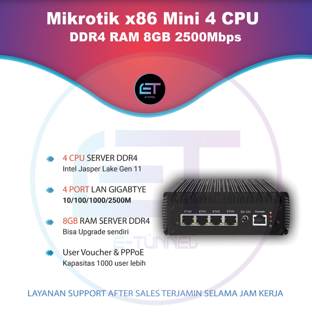 Jual Mikrotik x86 Mini DDR4 4 CPU RAM 8GB 2.5Gbps | Shopee Indonesia