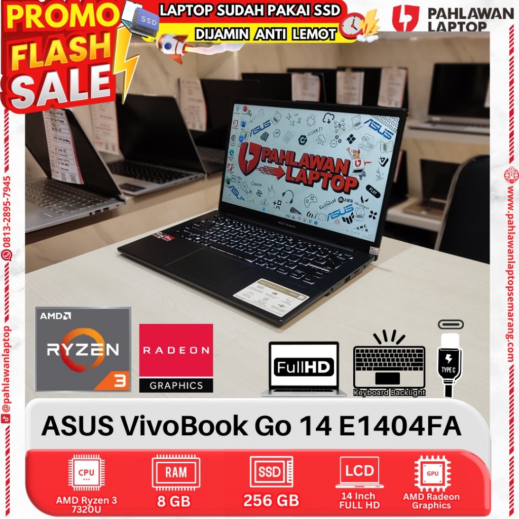 Jual LAPTOP ASUS VivoBook Go 14 E1404FA AMD Ryzen 3 RAM 8GB SSD 256GB ...
