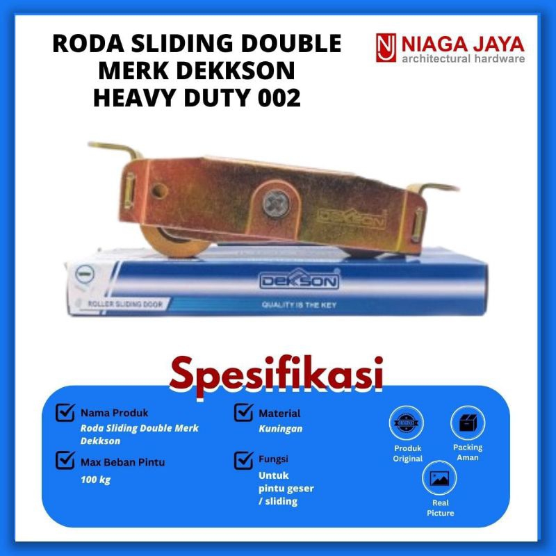 Jual Roda Sliding Double Dekkson Heavy Duty 002 (RSD 002 HD) | Shopee ...