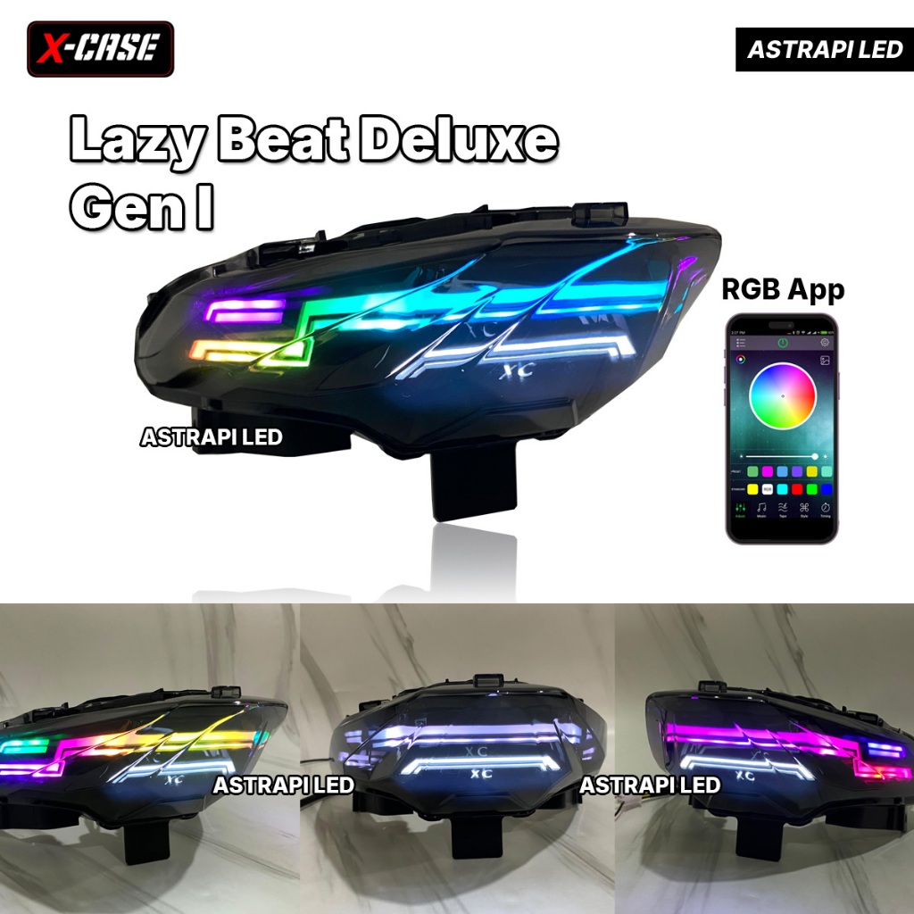 Jual Stoplamp Lazy Beat Deluxe Street Garis RGB Aplikasi Fullset Xcase ...
