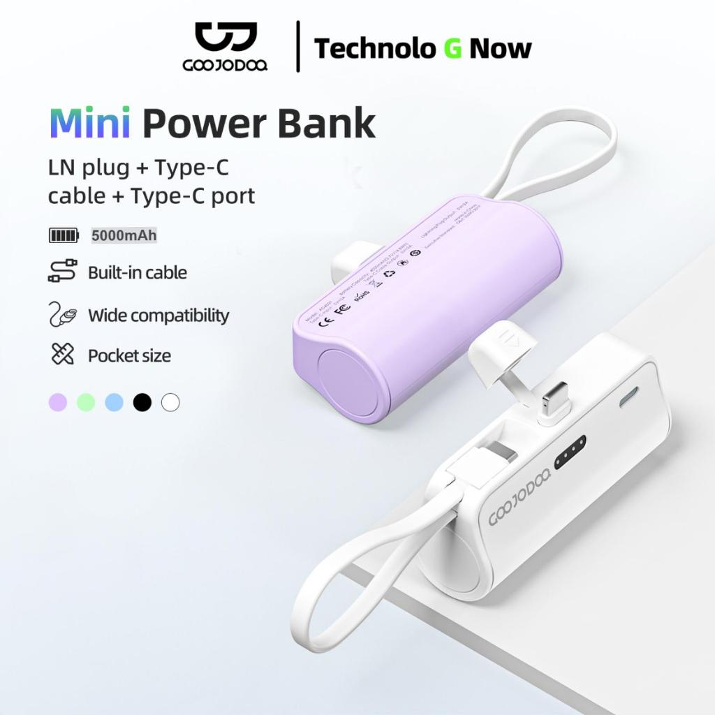 Jual GOOJODOQ 5000mah Mini Powerbank for iphone Android Phone Built in ...