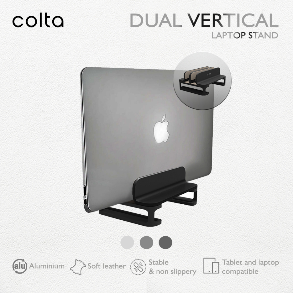 Jual Colta Dual Vertical Laptop Tablet Stand Holder Aluminium Premium ...