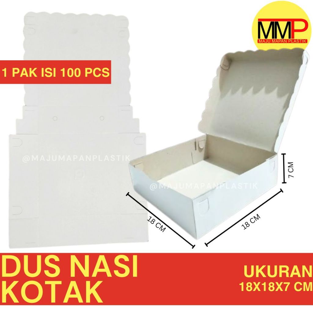 Jual [100 PCS] Dos Renda Nasi Kotak Makanan / Kardus Box Katering Putih ...