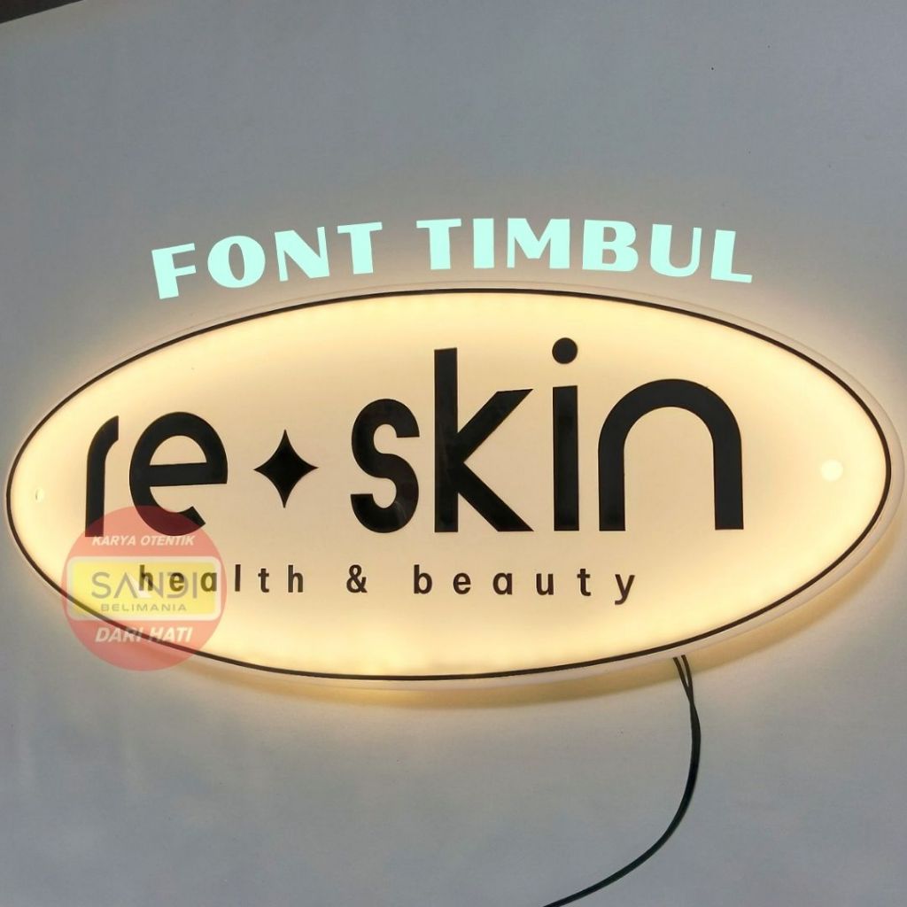 Jual Custom Papan Nama Usaha Toko Logo Perusahaan Signage Oval Timbul ...