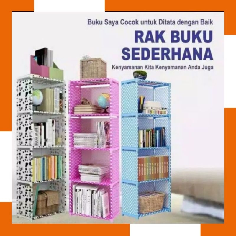 Jual rak 5 tingkat 4 susun rak serbaguna rak buku ( ada penutup ...