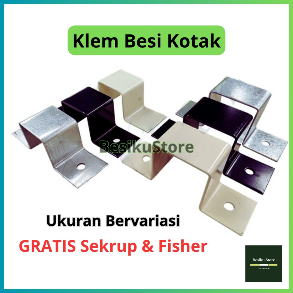 Jual Klem Besi Pipa Kotak Hollow Tiang Kayu U Clamp Klem Serbaguna ...