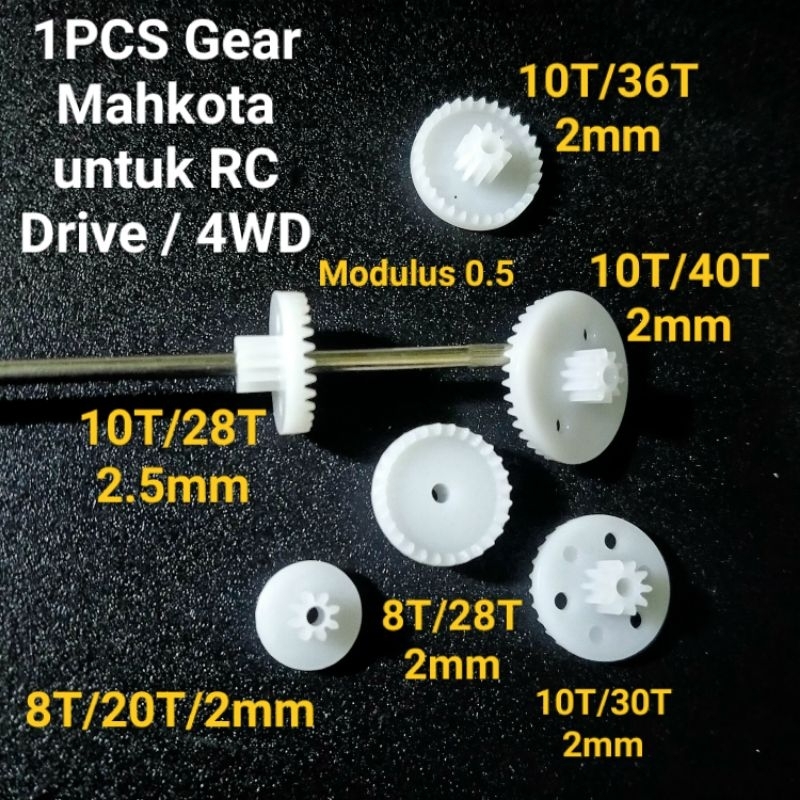 Jual Gear / Roda gigi Mahkota untuk RC Drive / 4WD gir ganda untuk mobil mainan / Tamiya 4 WD 8T ...