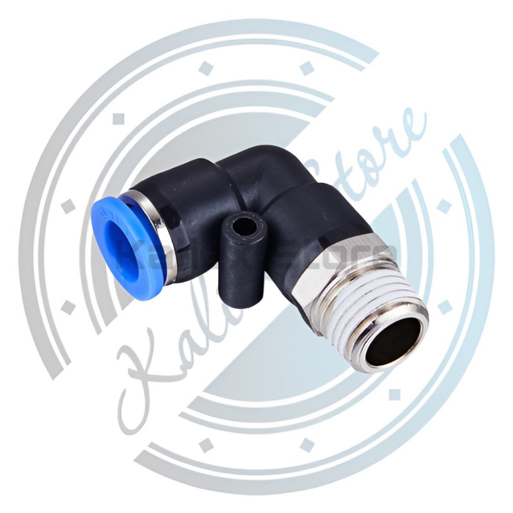 Jual PL04 Series - Fitting Pneumatic Elbow Tube 4mm Drat Male - PL4 M5 ...