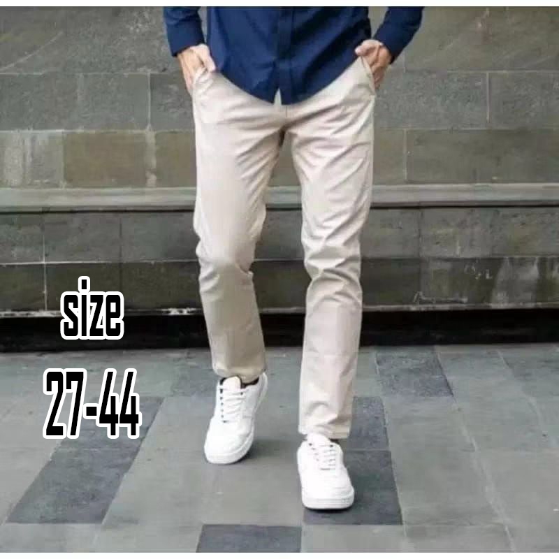 Jual CELANA PRIA CHINO Slim fit Panjang Kerja kantor Santai Liburan Cowok Gentleman Boy Skinny ...