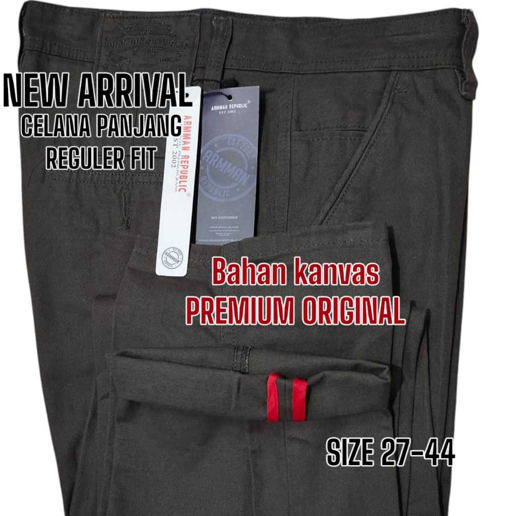 Jual Celana Panjang Chinos Pria Reguler Fit Katun Canvas Tebal Premium ...