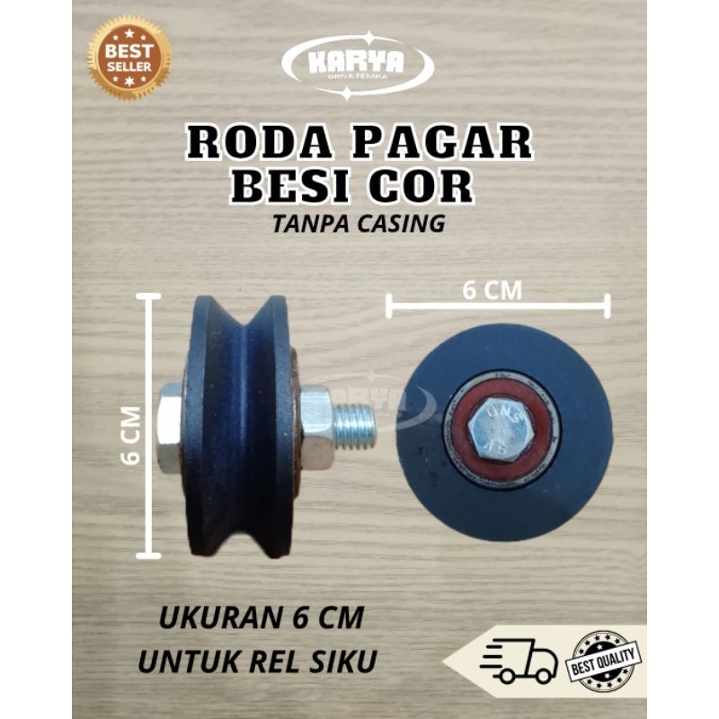 Jual Roda pagar Black Doff Besi Cor 6 Cm Ready bentuk roda bulat & siku ...
